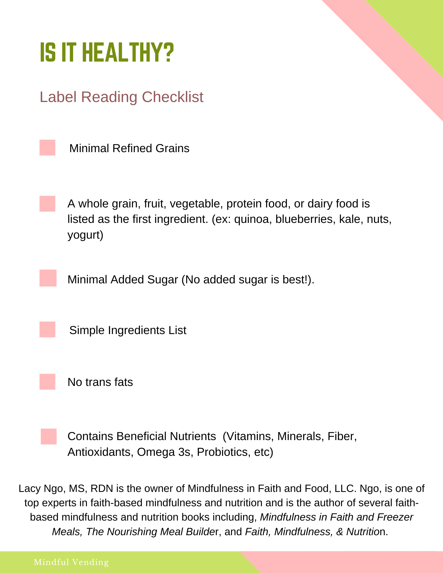 Is It Healthy? Label Reading Checklist – Mindful Nutrition